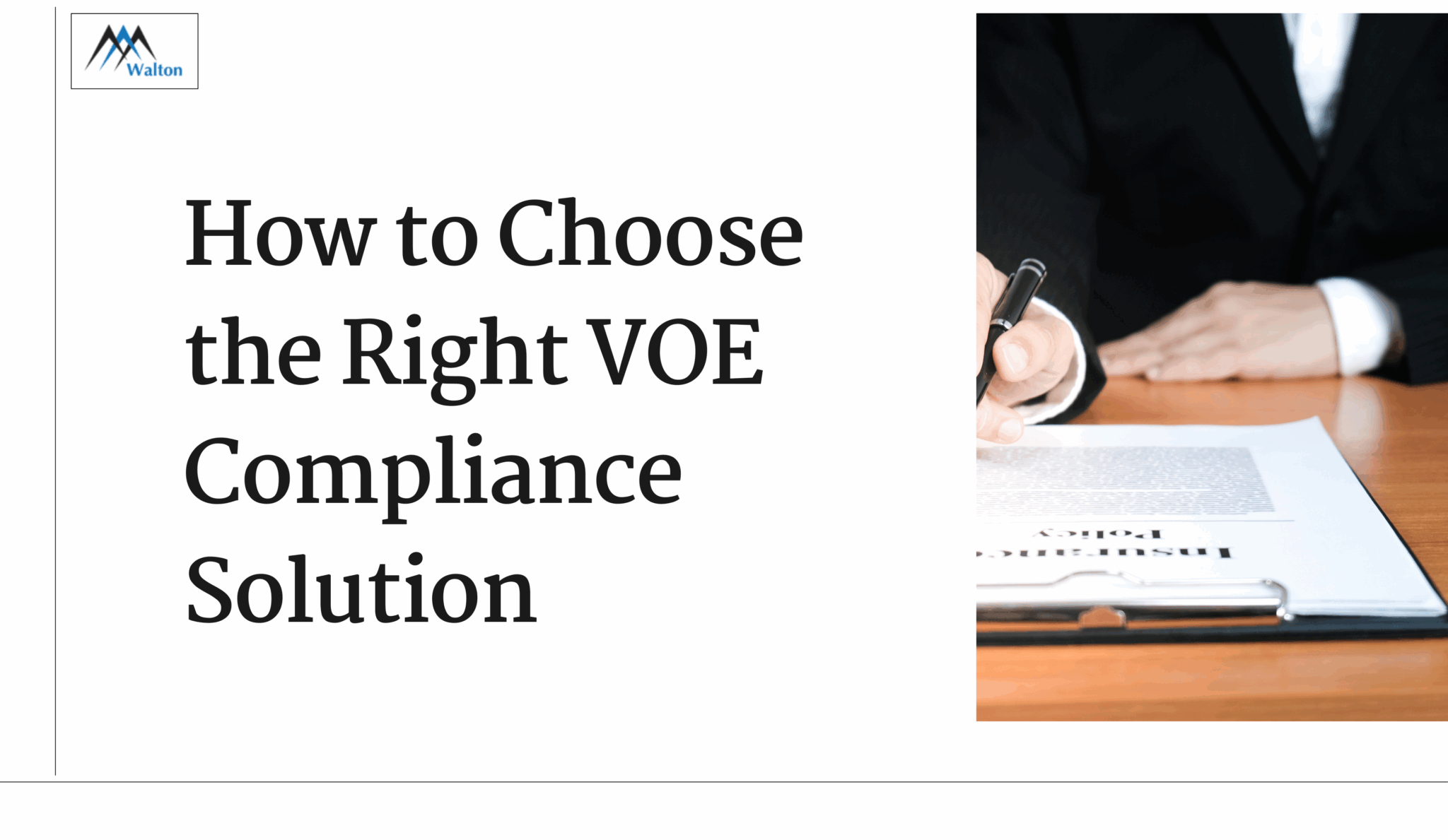 How to Choose the Right VOE Compliance Solution | Walton
